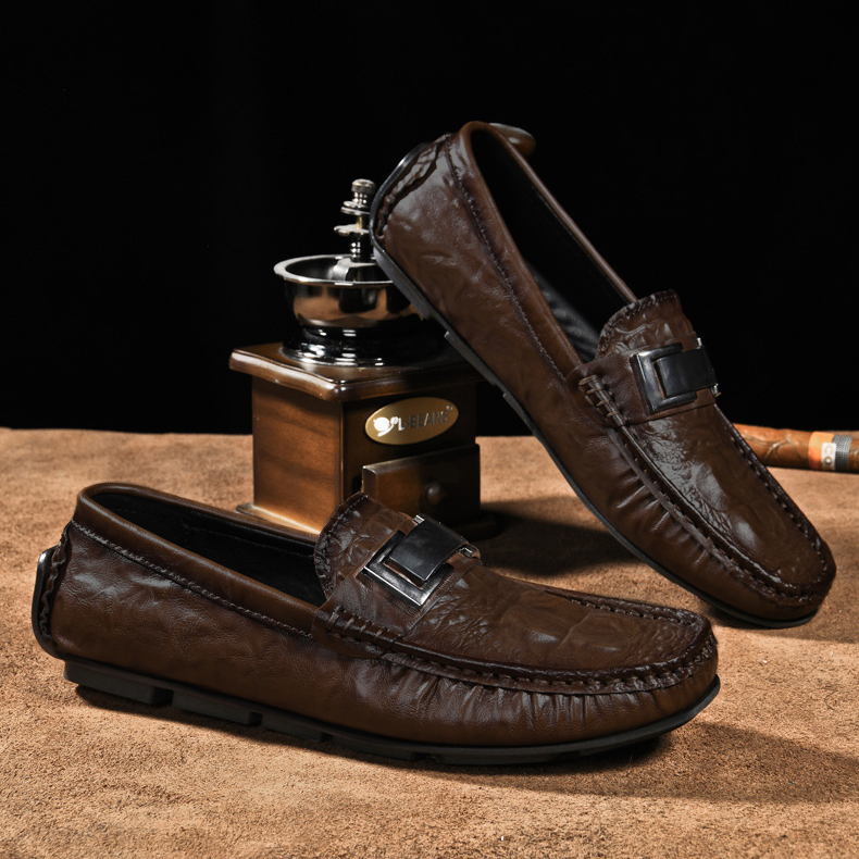 High Quality Cow Leather Crocodile Pattern Loafer BR-8332